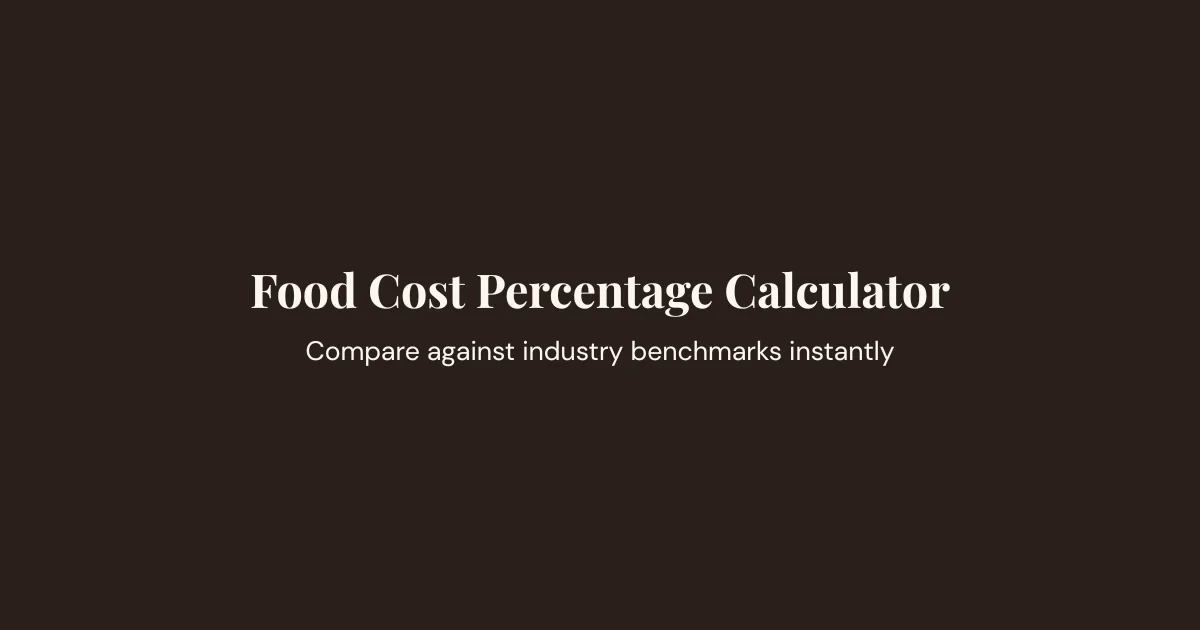 Food Cost Percentage Calculator + Industry Benchmarks | CalStack